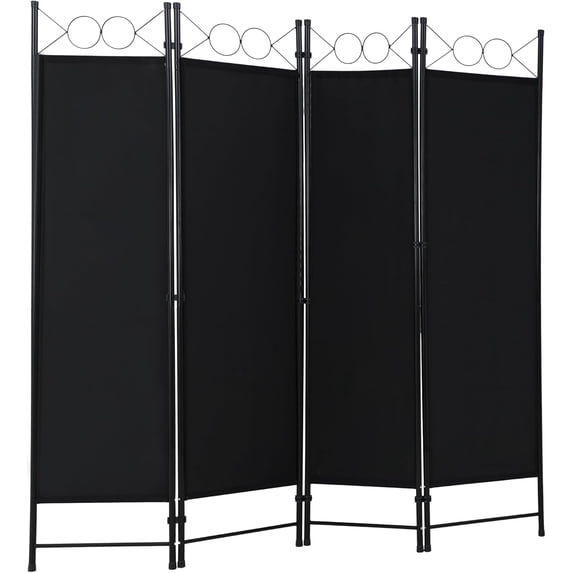 4 Panel Room Divider 6FT Steel Frame Screen Folding Privacy Divider ...