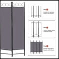 4 Panel Room Divider 6FT Steel Frame Screen Folding Privacy Divider ...
