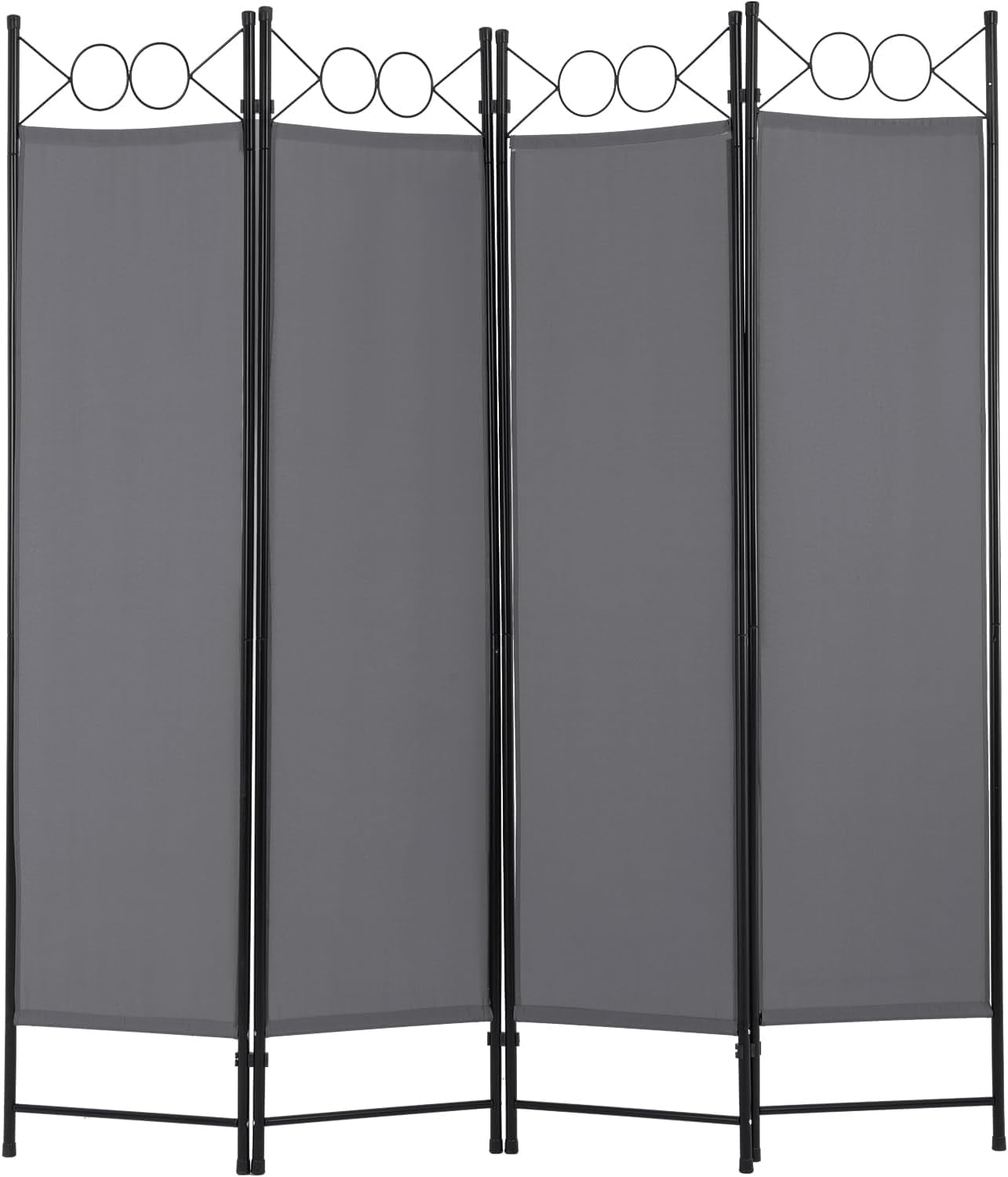 4 Panel Room Divider 6FT Steel Frame Screen Folding Privacy Divider ...