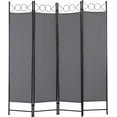 4 Panel Room Divider 6FT Steel Frame Screen Folding Privacy Divider ...