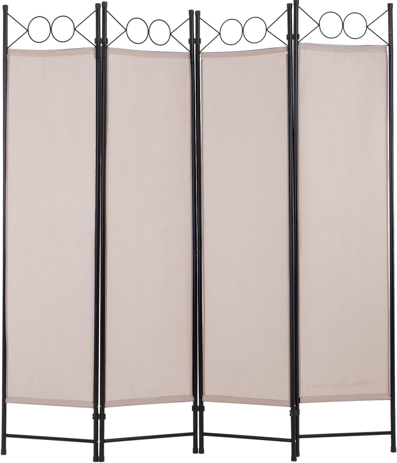 4 Panel Room Divider 6FT Steel Frame Screen Folding Privacy Divider ...