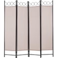 4 Panel Room Divider 6FT Steel Frame Screen Folding Privacy Divider ...