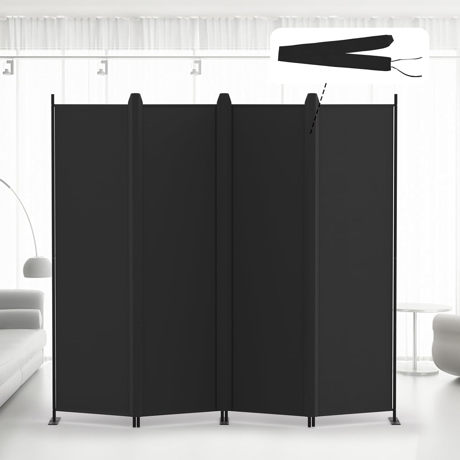 4 Panel Room Divider, 6FT Tall Folding Privacy Screen Wall Dividers ...