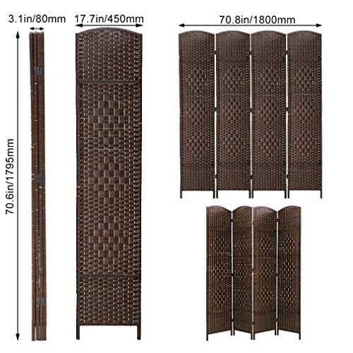 4 Panel Room Divider, 6ft Room Dividers and Folding Privacy Screens ...