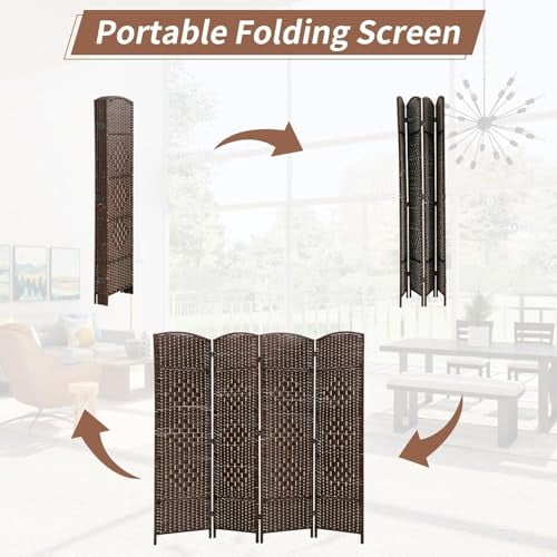 4 Panel Room Divider, 6ft Room Dividers and Folding Privacy Screens ...
