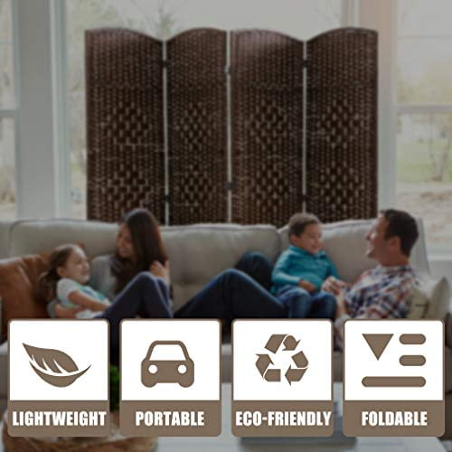 4 Panel Room Divider 6ft Tall Room Dividers and Folding Privacy Screens ...