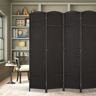 6 ft. Tall Room Divider and Folding Privacy Screen, Weave Fiber ...