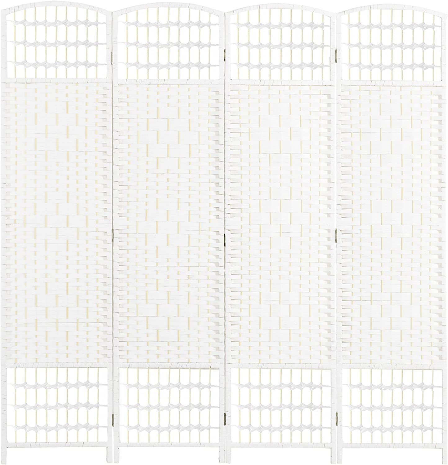 4 Panel Room Divider, Folding Privacy Screen, 5.6' Room Separator, Wave ...