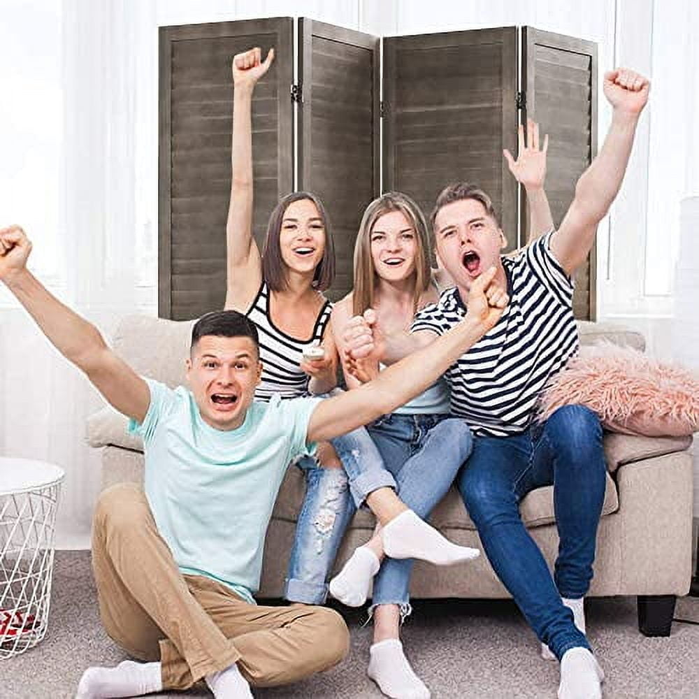 4-Panel Room Divider and Folding Privacy Screen, Weave Fiber Privacy ...