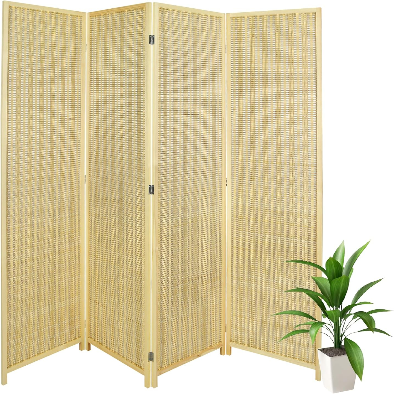 4 Panel Room Divider Fully Assembled 5.6Ft Wood Room Dividers and ...