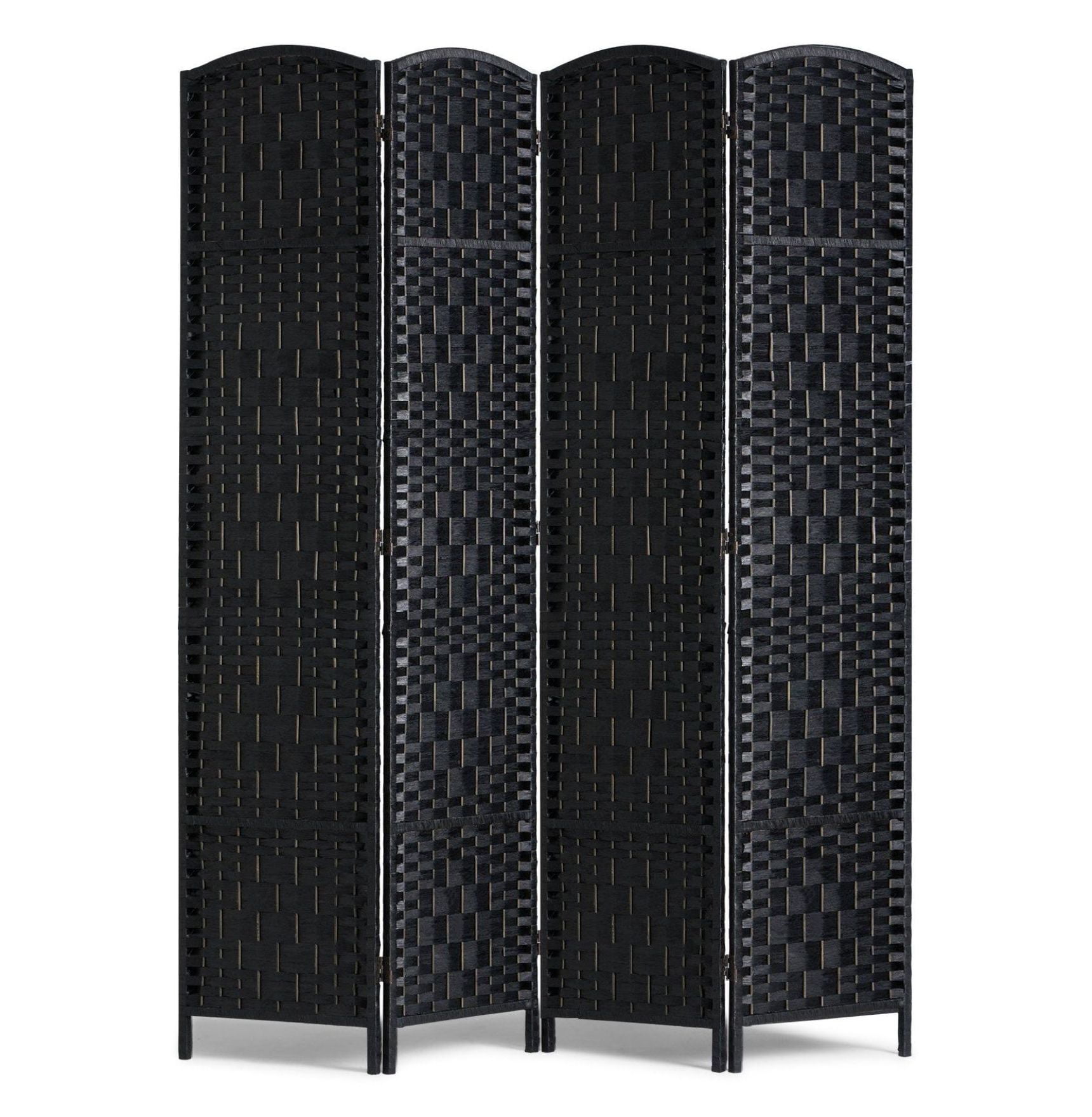 4 Panel Room Divider, Hand-Woven Folding Privacy Screens with Hinges ...
