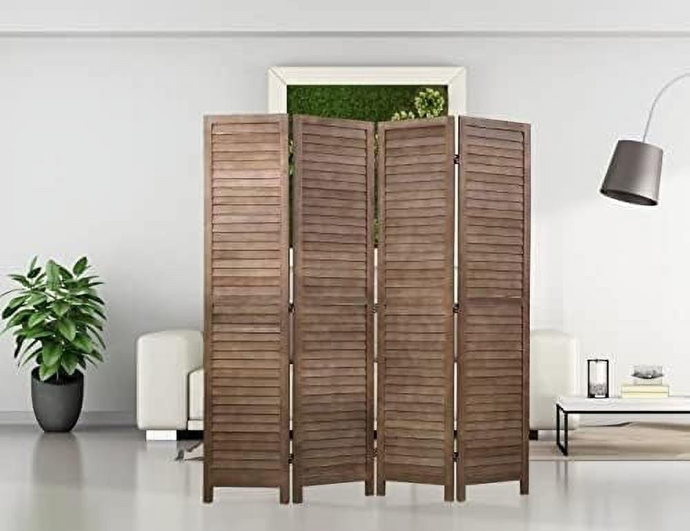 4-Panel Room Divider Louvered Divider Screen Room dividers and Folding ...
