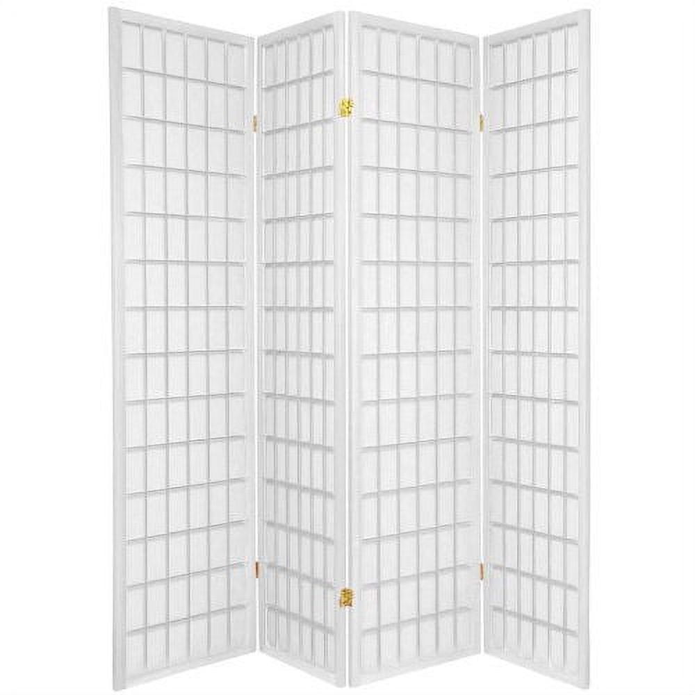 4-Panel Room Divider Oriental Shoji Privacy Screen in White - Walmart.com