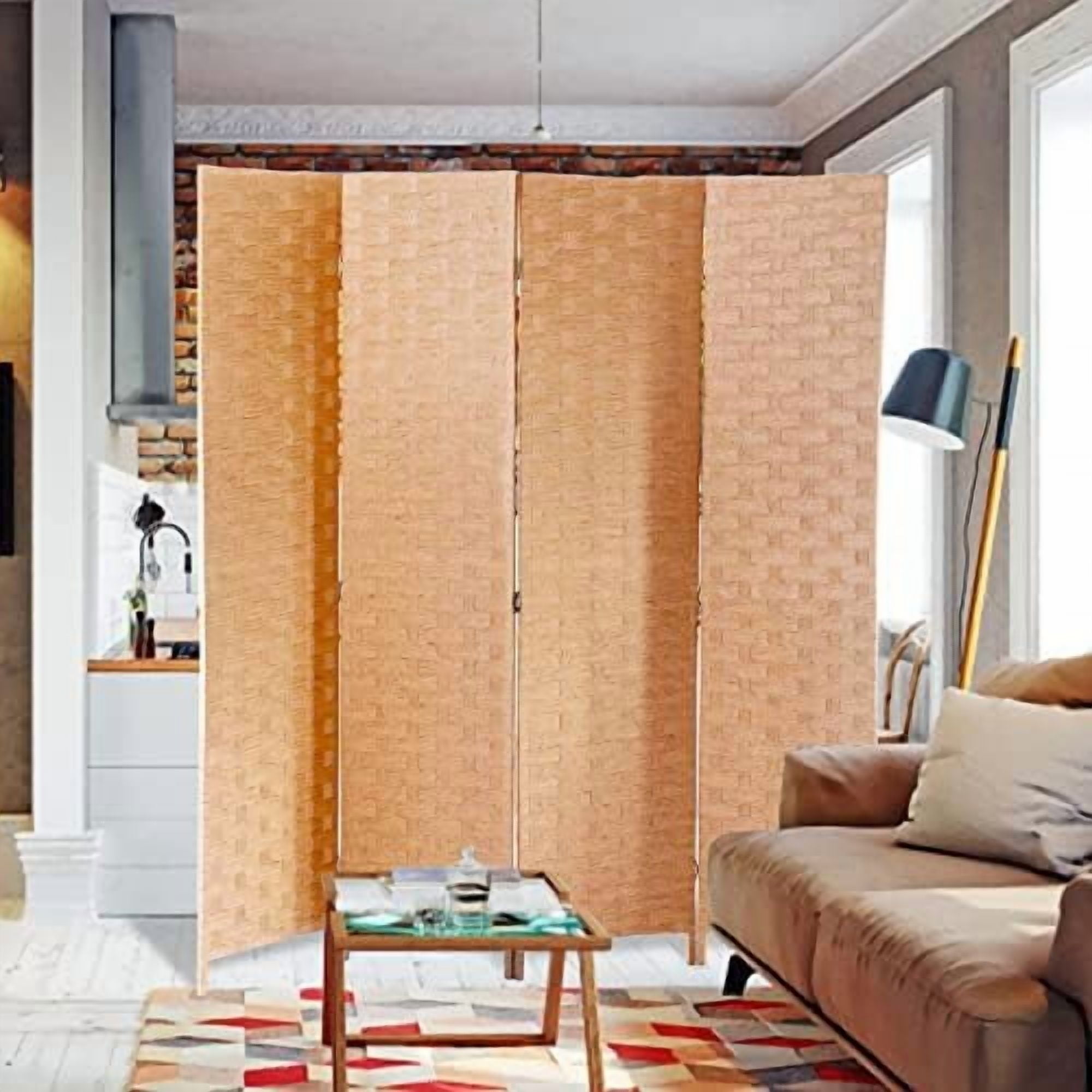 4 Panel Room Divider Privacy Screen 72 Inch Woodec Folding Dividers ...