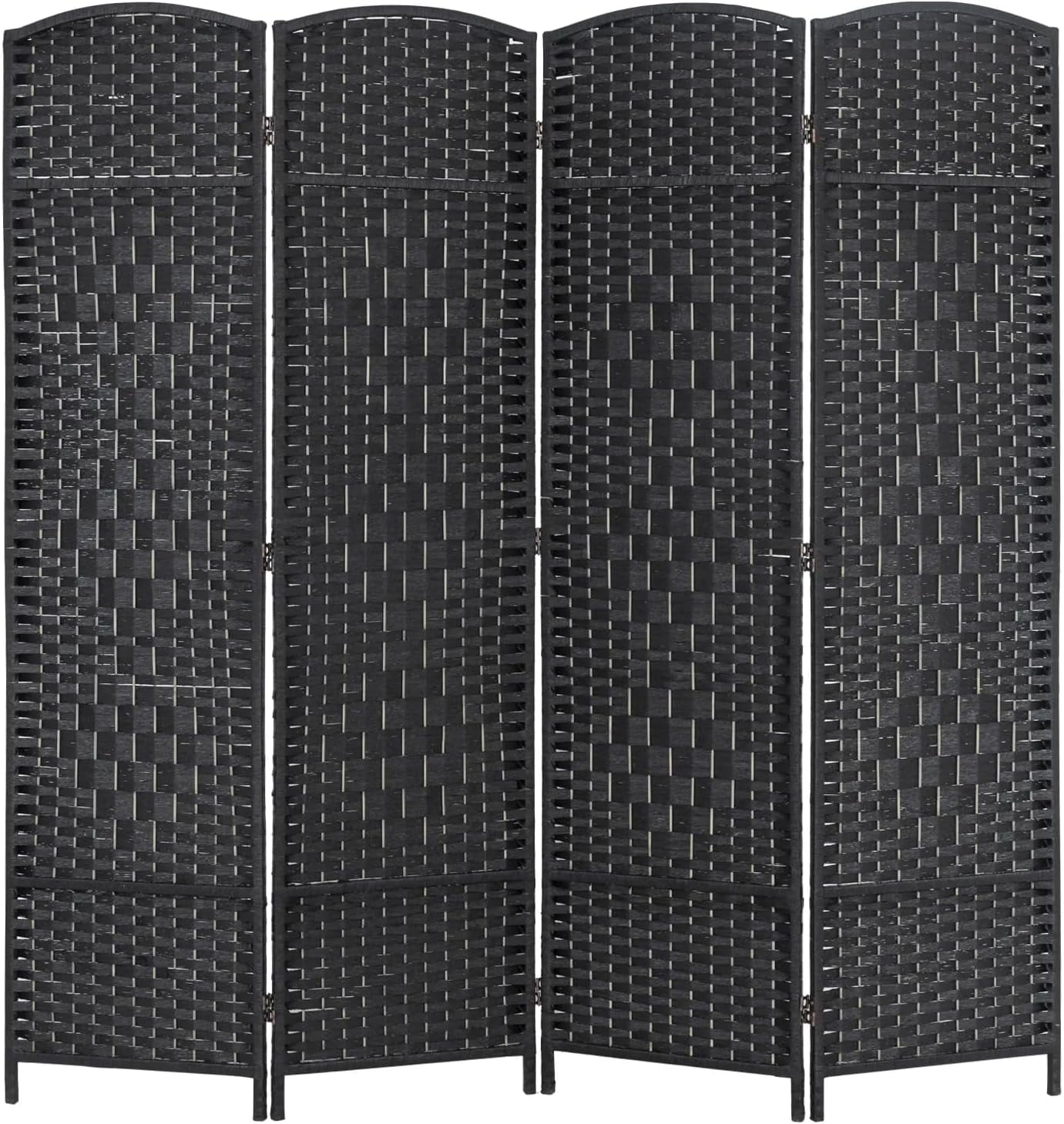 4 Panel Room Divider with Removable Shelves - Folding Portable Wood ...