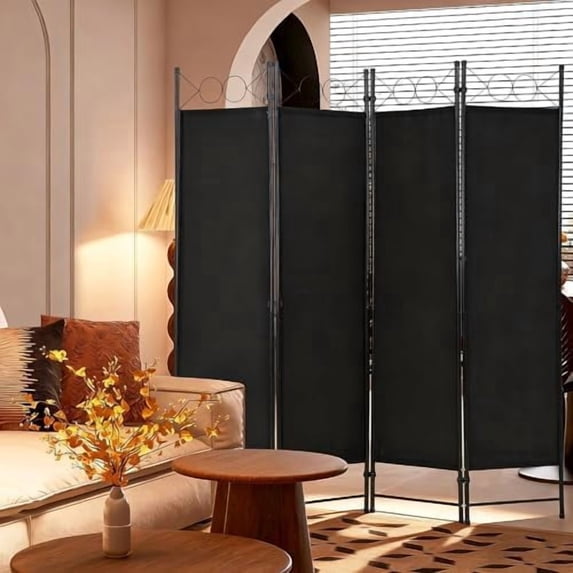 4 Panel Room Divider and Folding Portable Partition Screen, 6FT Wall ...