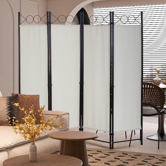4 Panel Room Divider and Folding Portable Partition Screen, 6FT Wall ...