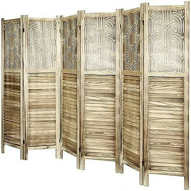 4 Panel Room Dividers Fully Assembled 5.6Ft Carved Room Dividers and ...