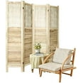 4 Panel Room Dividers Fully Assembled 5.6Ft Carved Room Dividers and ...