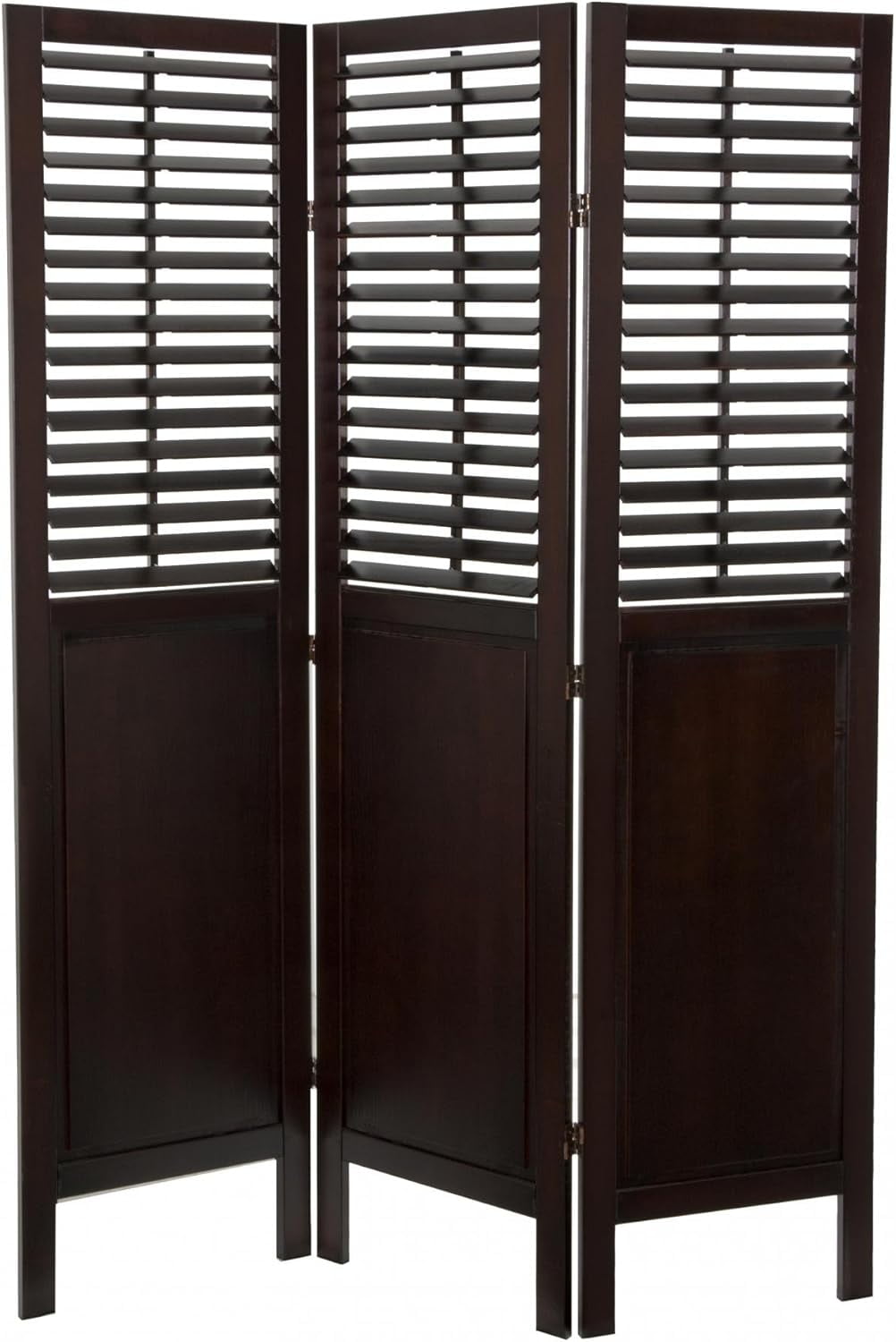 4 Panel Wood Screen Room DividerS - Black - Walmart.com