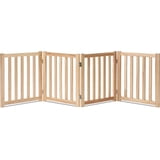 4-Panel Wooden Free Standing Foldable Dog Gate – 24" High, Extra Wide ...