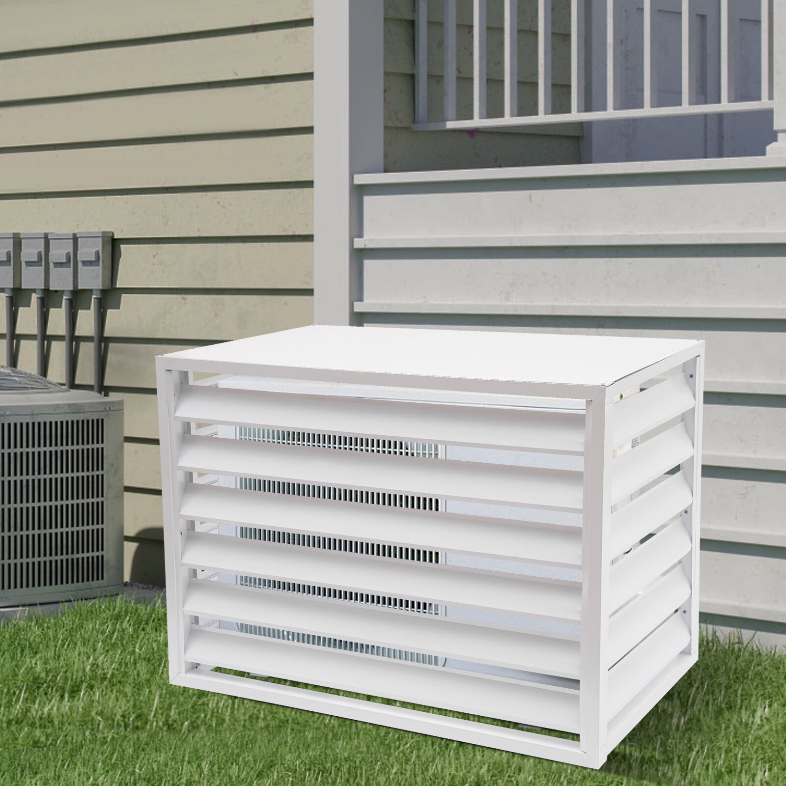4-Panels Air Conditioner Fence Screen Air Conditioner Screen W ...