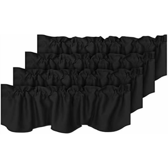 4 Panels Blackout Curtain Valances for Kitchen Windows/Living Room ...