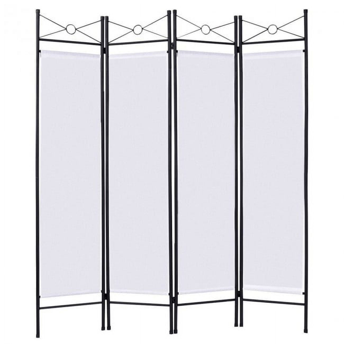 4 Panels Metal Frame Room Private Screen-White - Walmart.com