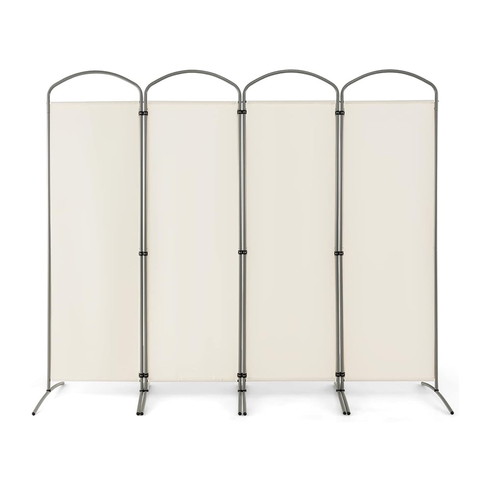 4 Panels Room Divider, 6 Ft Folding Privacy Screen, Freestanding Fabric ...