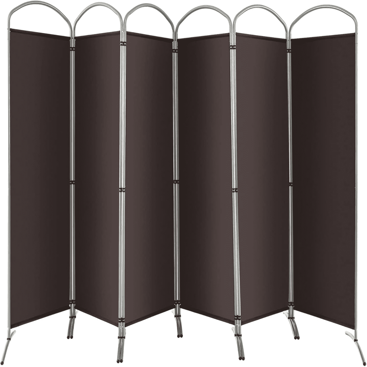 4 Panels Room Divider 6 Ft Folding Privacy Screen with Stable Metal ...