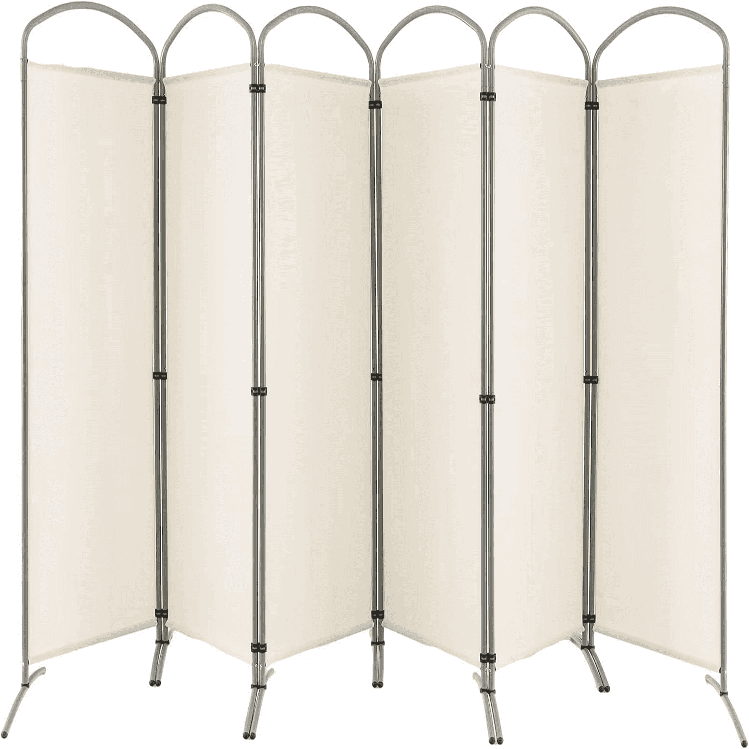 4 Panels Room Divider 6 Ft Folding Privacy Screen with Stable Metal ...