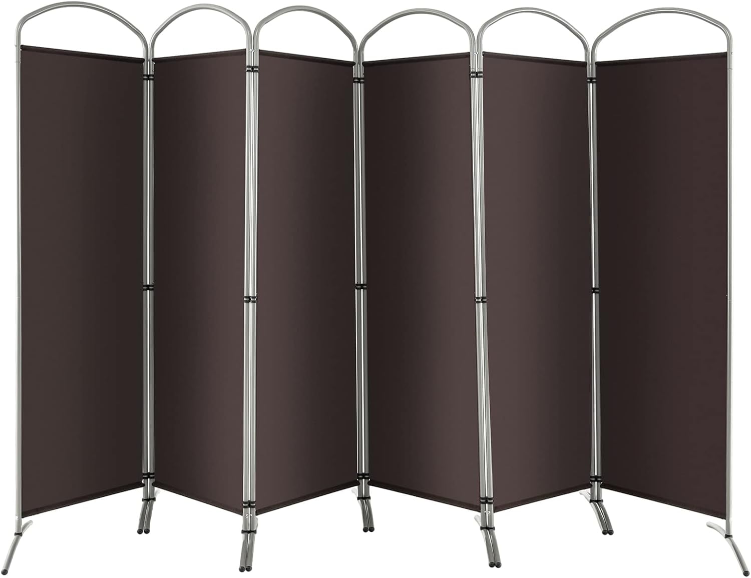 4 Panels Room Divider 6 Ft Folding Privacy Screen with Stable Metal ...