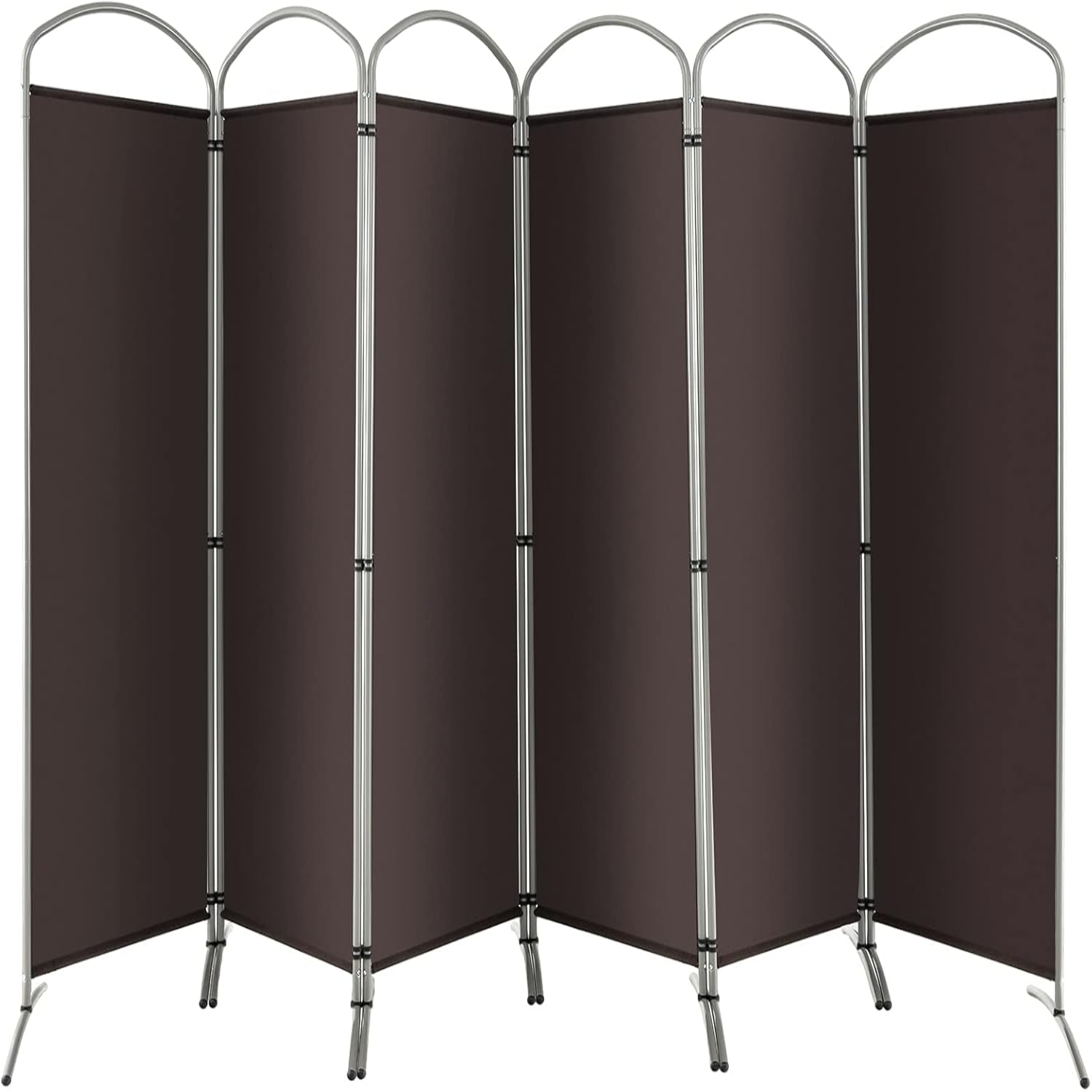 4 Panels Room Divider 6 Ft Folding Privacy Screen with Stable Metal ...