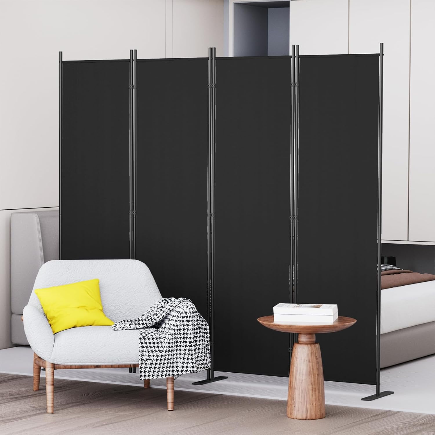 4 Panels Room Divider, 6 Ft Tall Indoor Folding Privacy Screen ...