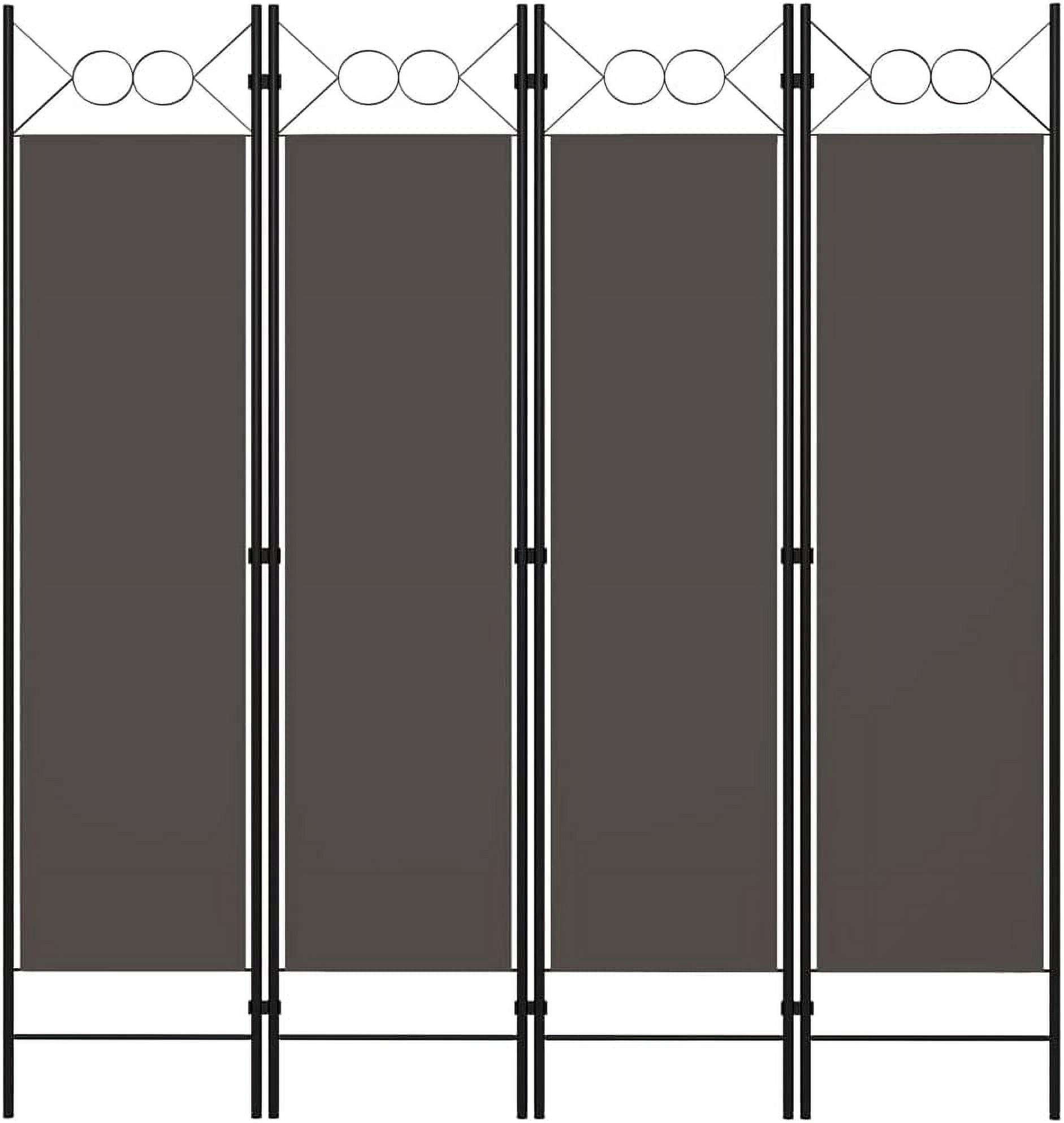 4-Panels Room Divider Privacy Screen with Metal Frame for House Room ...