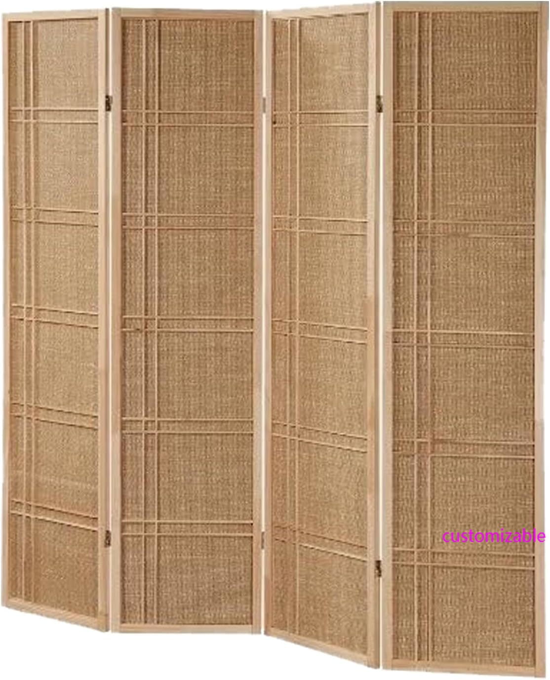 4 Panels Room Divider - Rattan Cane Webbing Privacy Screen Insert with ...