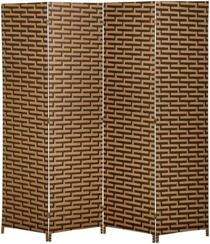 4 Panels Room Dividers Folding Screen Wooden Partition Privacy Screens ...