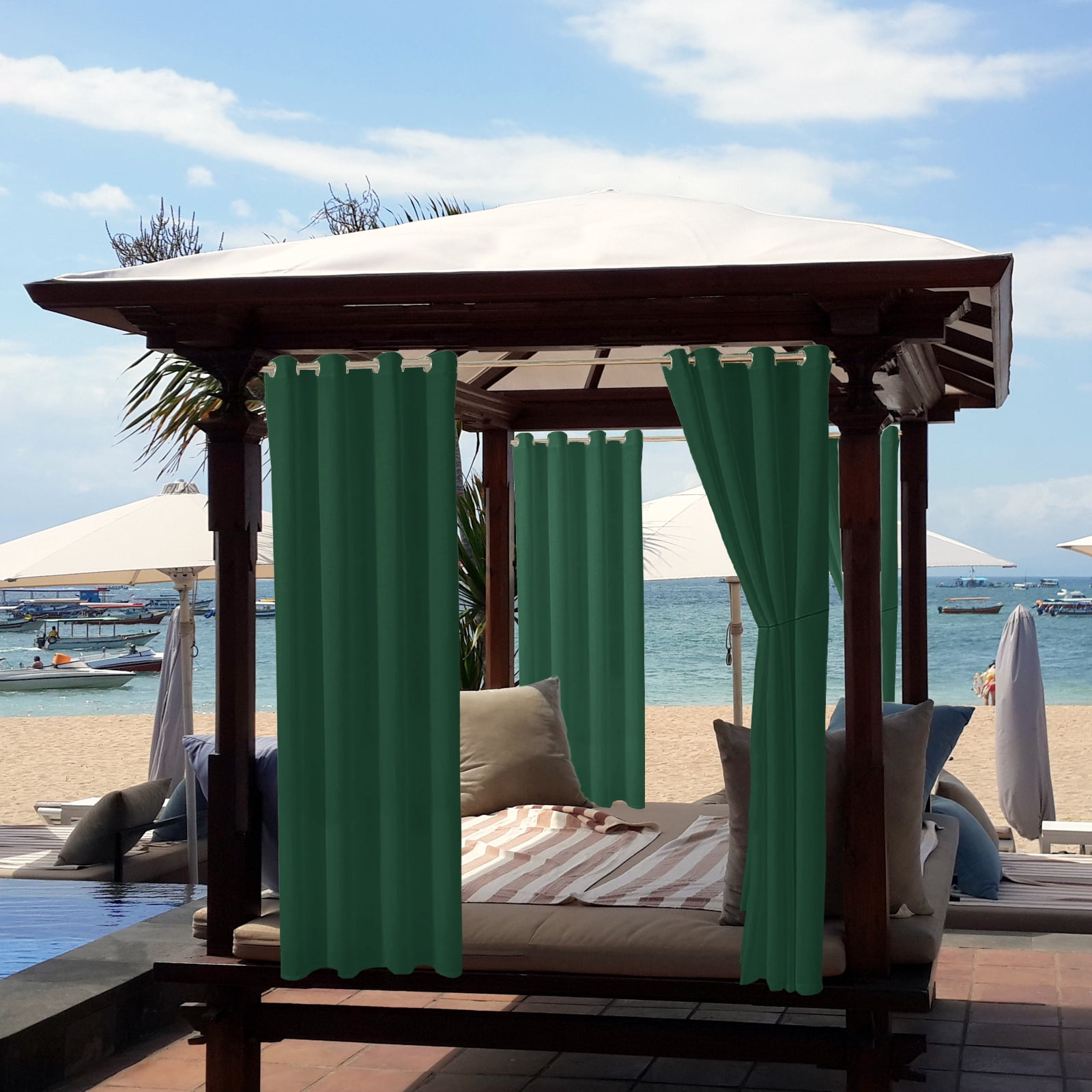 4 Panels Upgraded Outdoor Curtains Garden Patio Gazebo Sunscreen ...