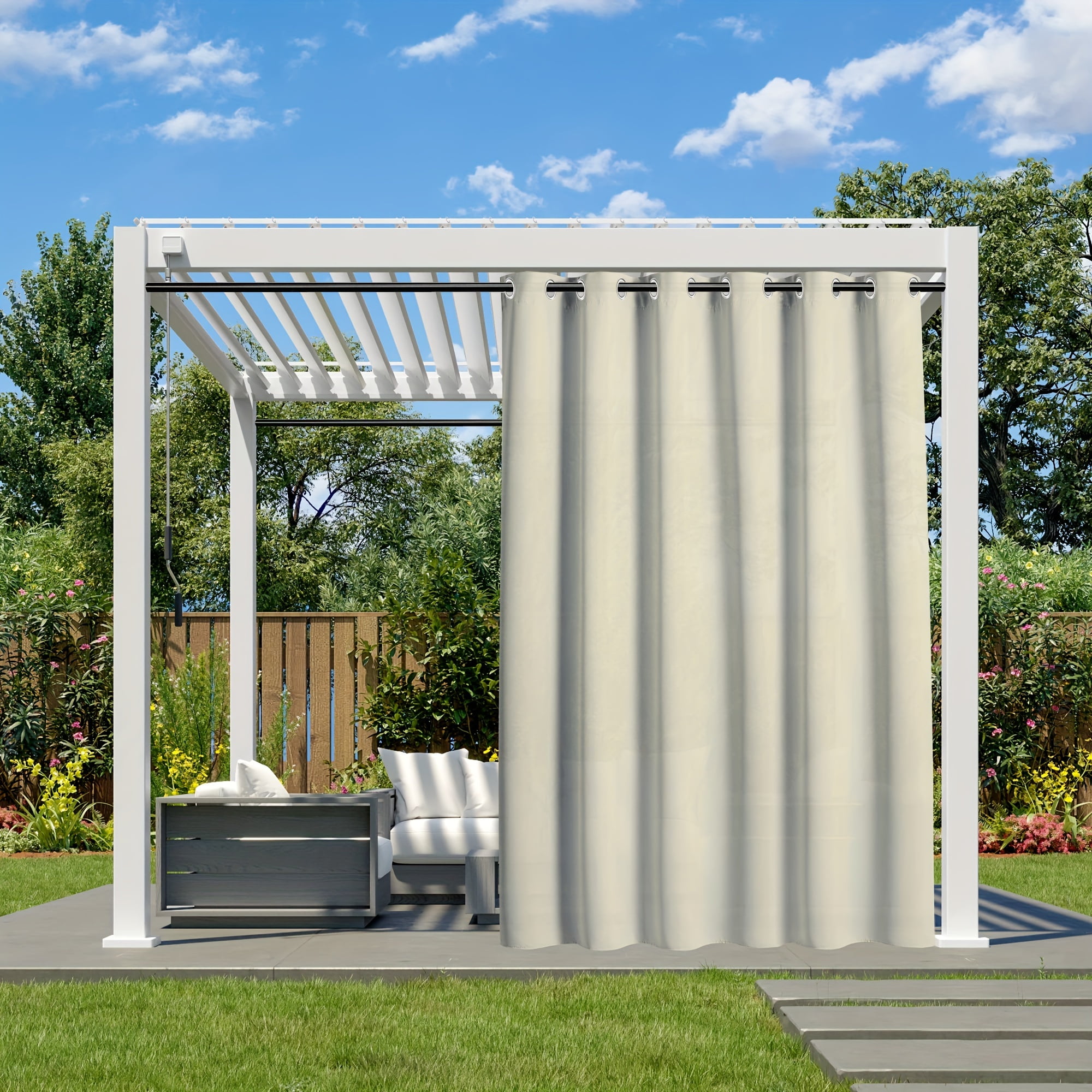 4 Panels Waterproof Outdoor Curtains - Ultimate Privacy & Light ...