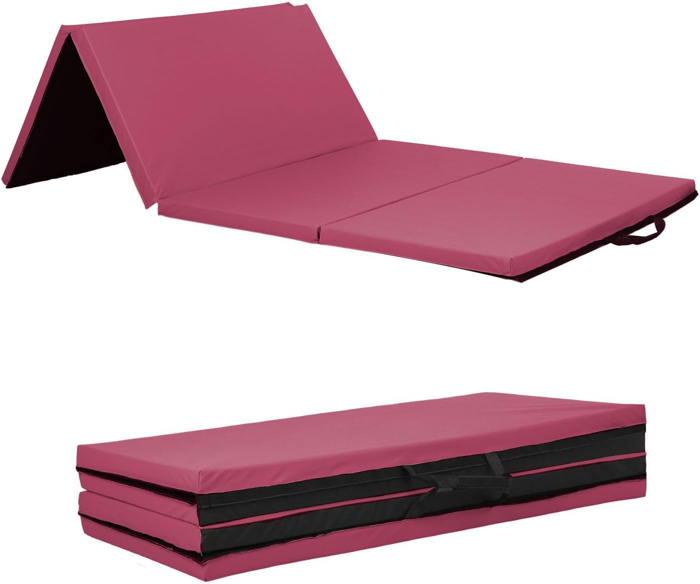4 Pannel Folding Exercise Mat, 2 Inch Thick Gymnastics Mat 8’x4’, Gym ...