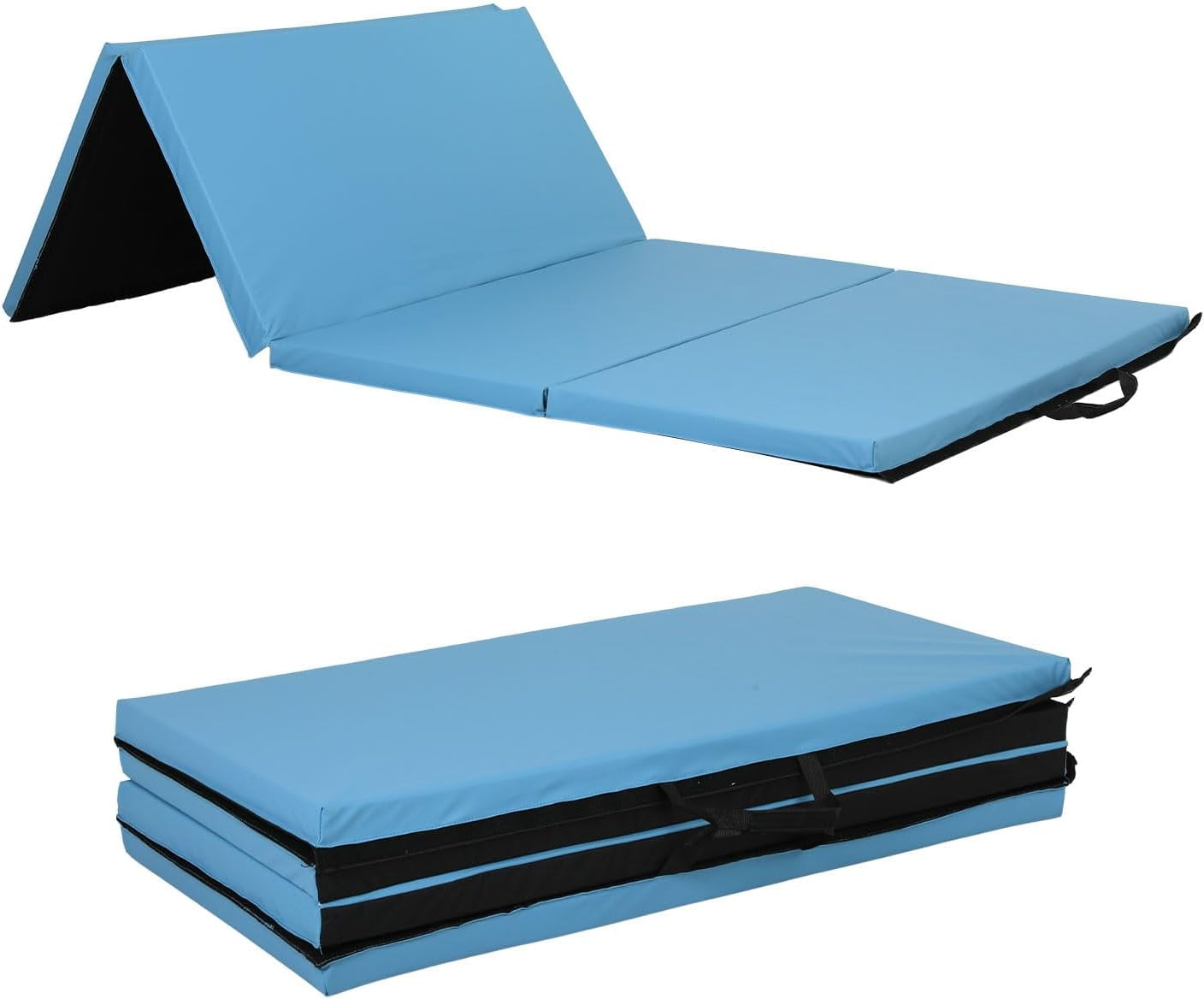 4 Pannel Folding Exercise Mat, 2 Inch Thick Gymnastics Mat 8’x4’, Gym ...
