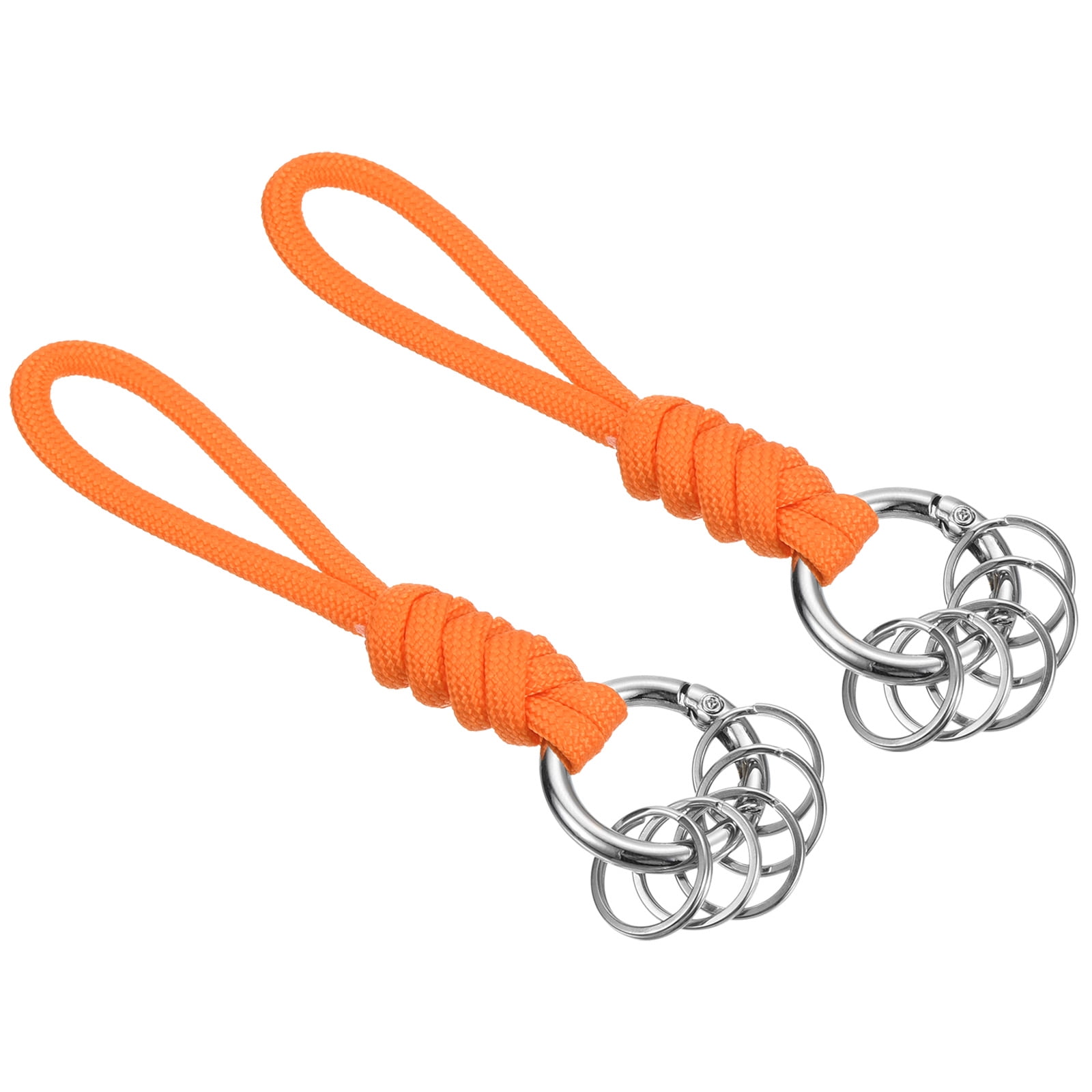 4" Paracord Lanyard Keychain with Flat KeyRings Braided Lanyard Wrist ...