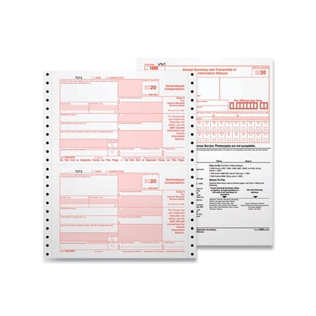 4-Part 1099-NEC Continuous Tax Forms 8.5 x 11, 24/Pack - Walmart.com