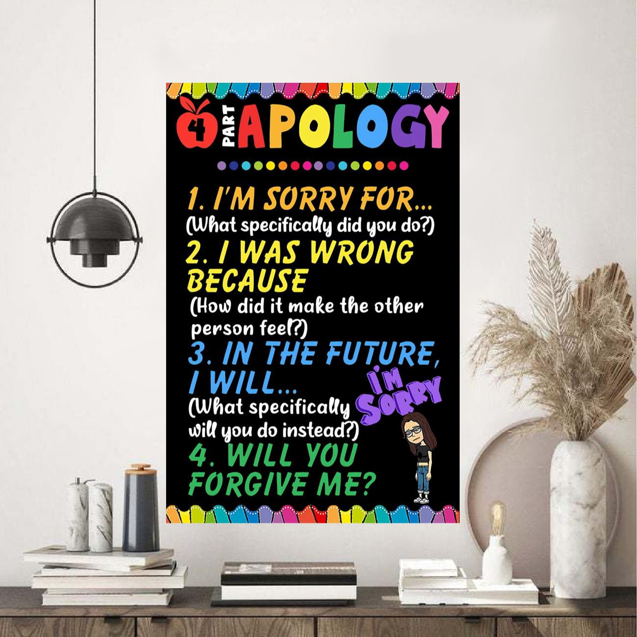 4 Part Apology Knowledge Poster 11 x 17 Inch Poster - Walmart.com