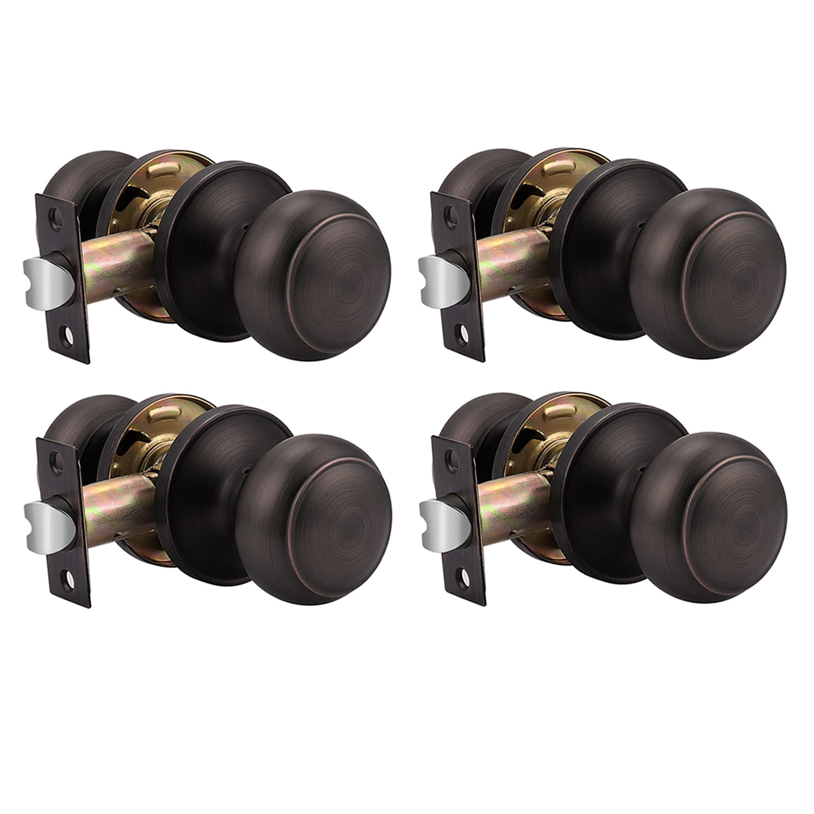 4 Passage Oil Rubbed Bronze Interior Door Knobs for Closet Hallway ...