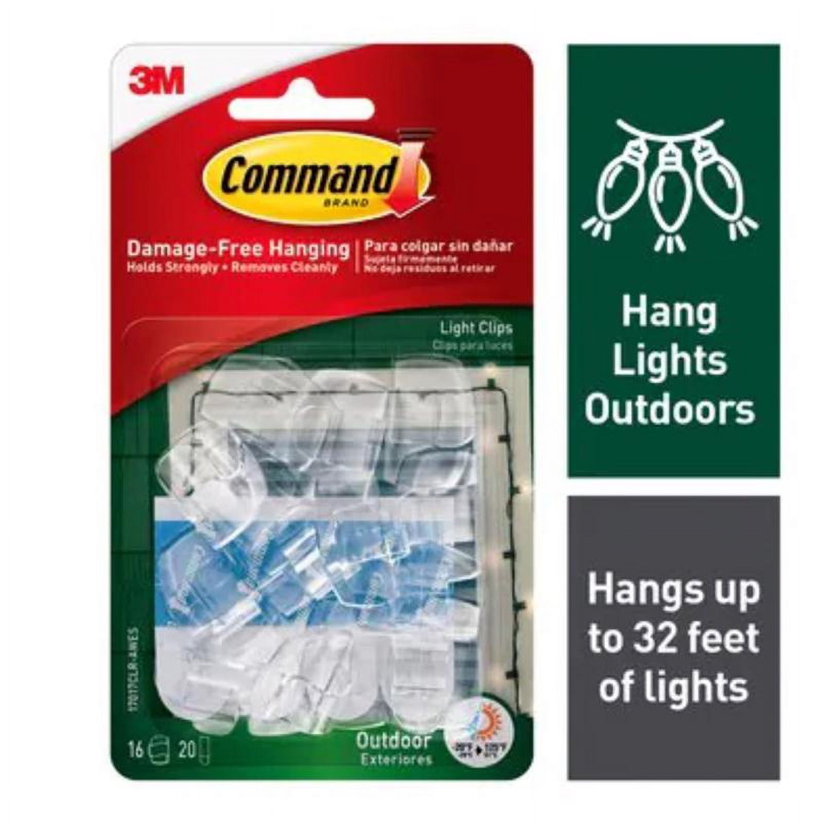 4 Pc, 3M Command Small Plastic Light Clips 1.25 In. L 16 Pk - Walmart.com