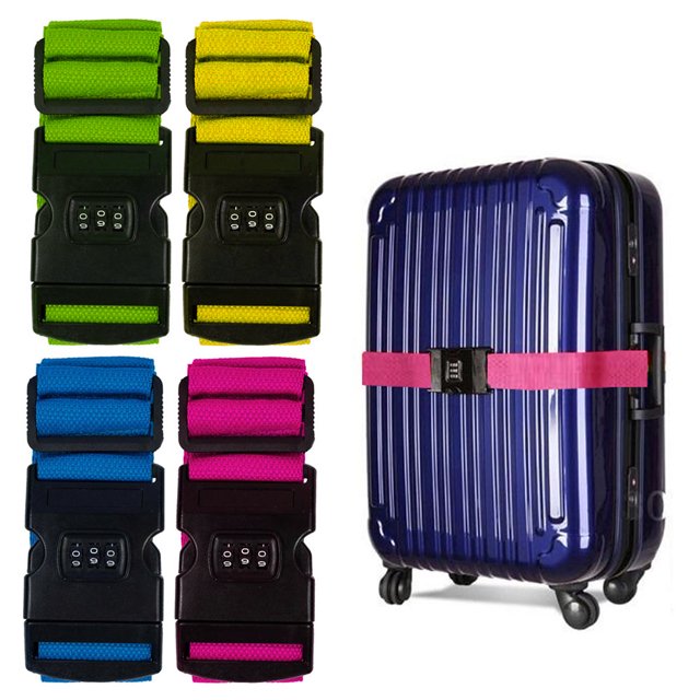 4 Pc Combination Lock Luggage Strap Packing Belt Suitcase Baggage ...