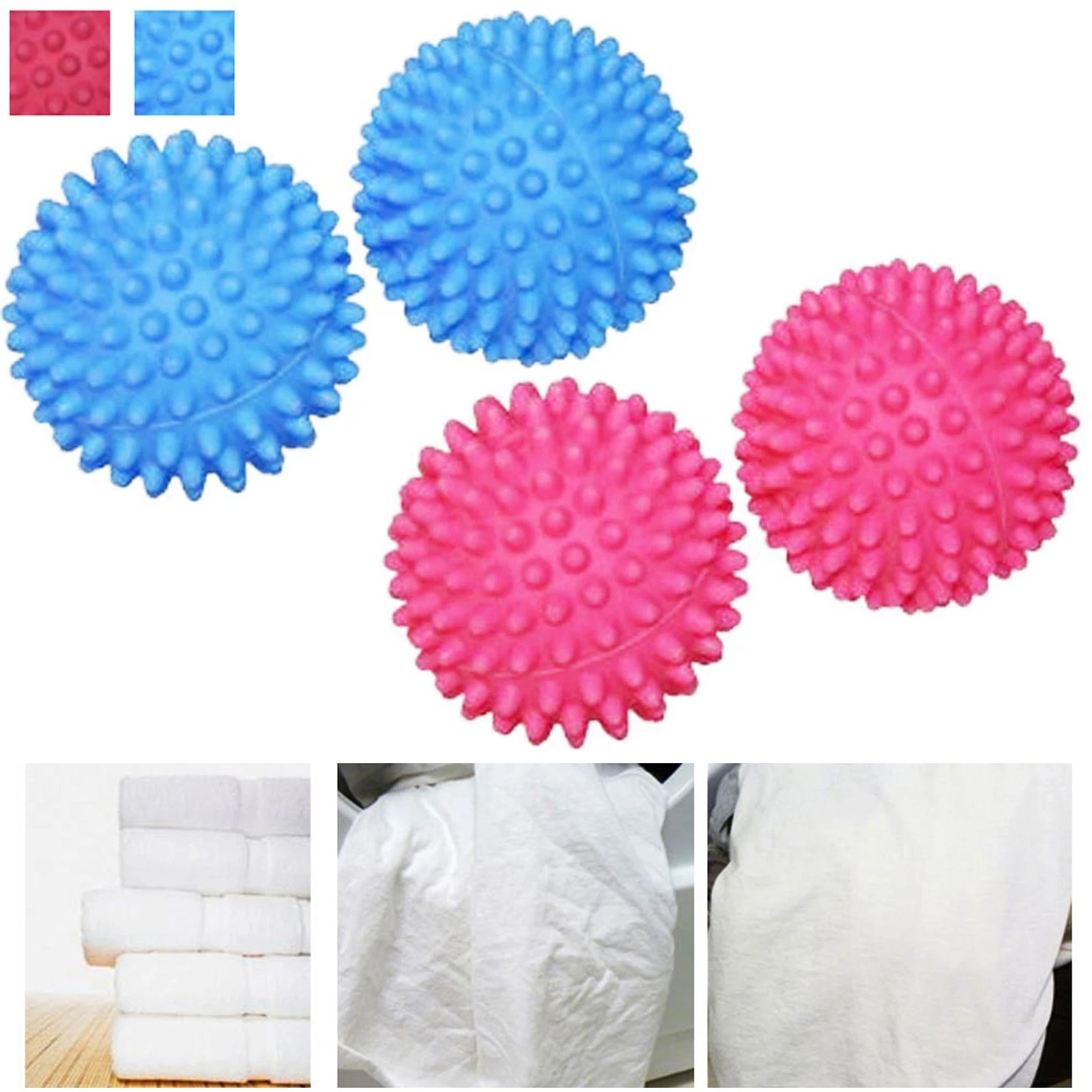 4 Pc Dryer Ball Reusable Soften Clothes Laundry Natural Fabric Softener ...