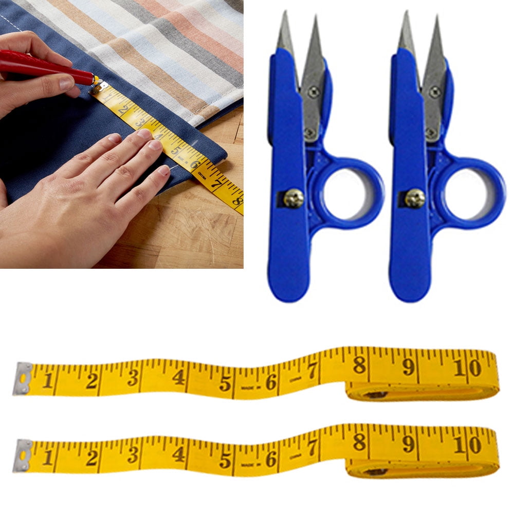 4 Pc Embroidery Sewing Snips Tape Measure Thread Cutter Scissors Nipper ...