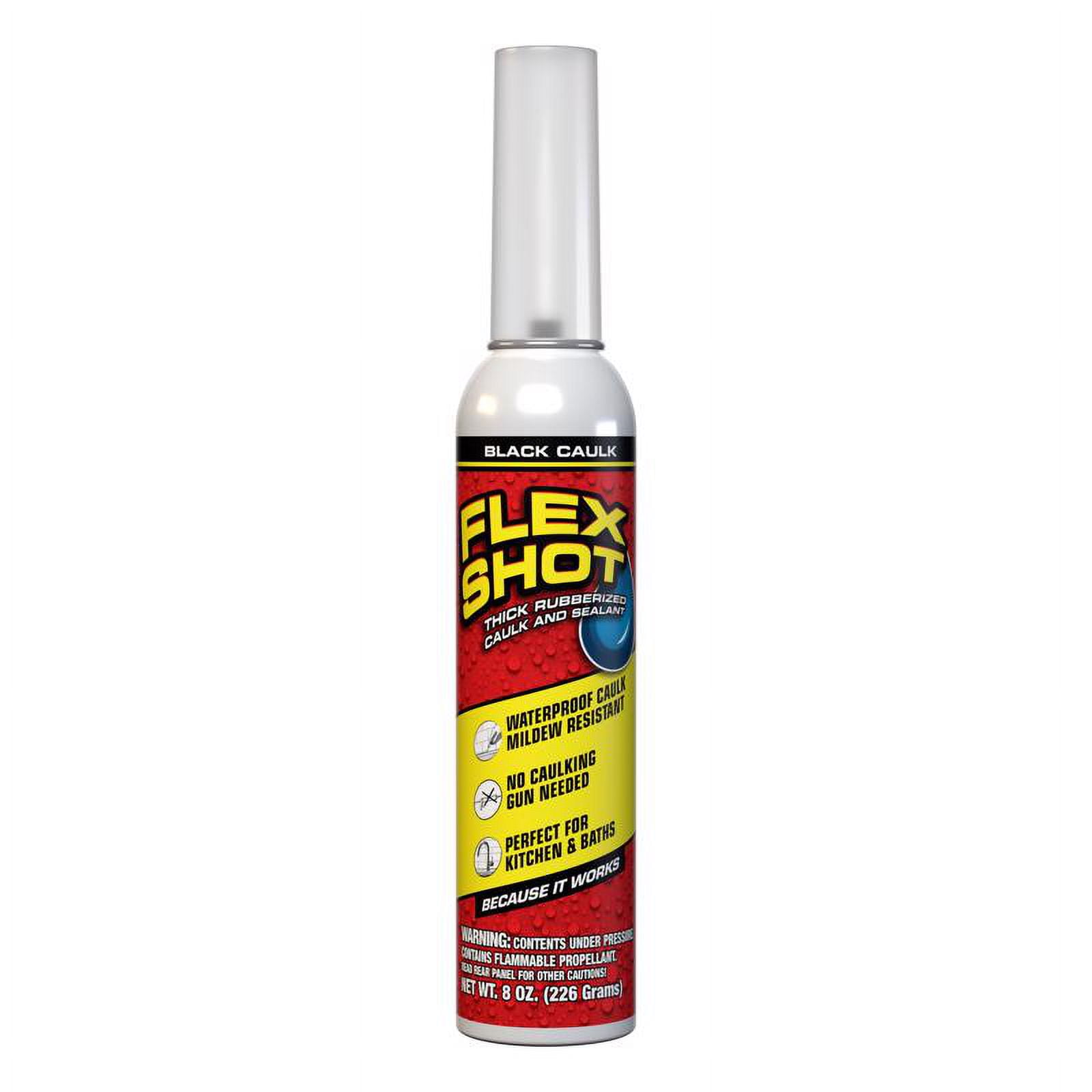 4 Pc, Flex Seal Family Of Products Flex Shot Black Rubber All Purpose Waterproof Sealant 8 Oz ...
